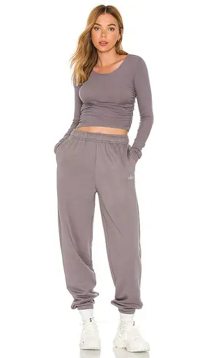 Alo Yoga Gather Long Sleeve Top In Lavender - Purple Dusk